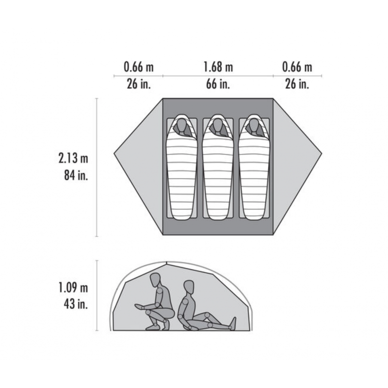 MSR FreeLite™ 3-Person Ultralight Backpacking Tent