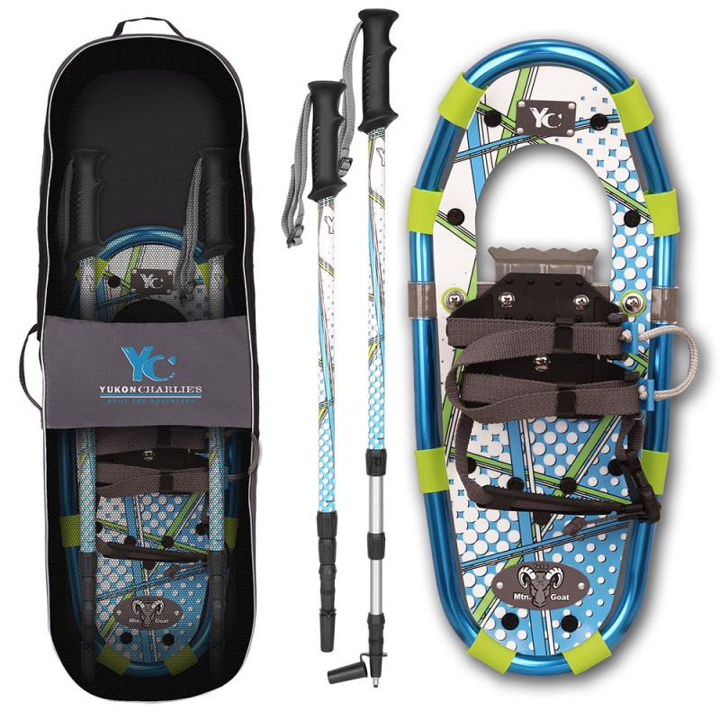 Yukon Charlie's Junior Aluminum Snowshoe Kit - 7" x 16" - Blue